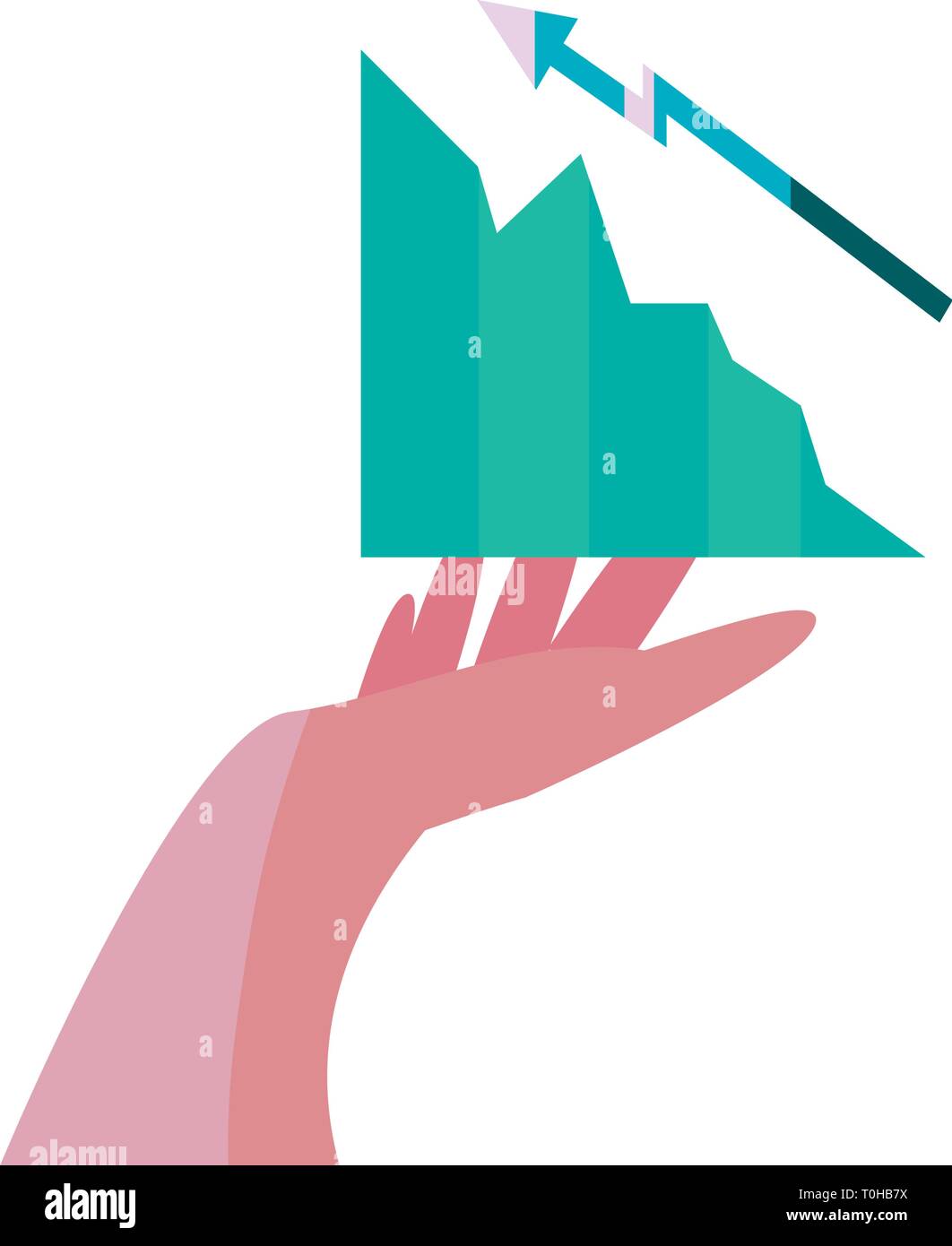 hand with diagram increase financial vector illustration Stock Vector ...