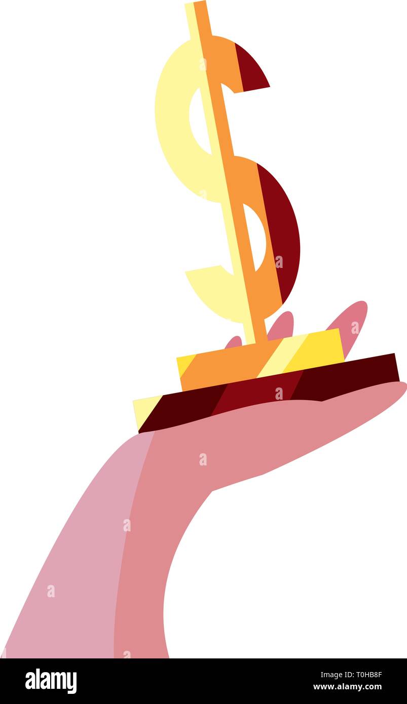 hand with dollar money sign vector illustration Stock Vector Image ...