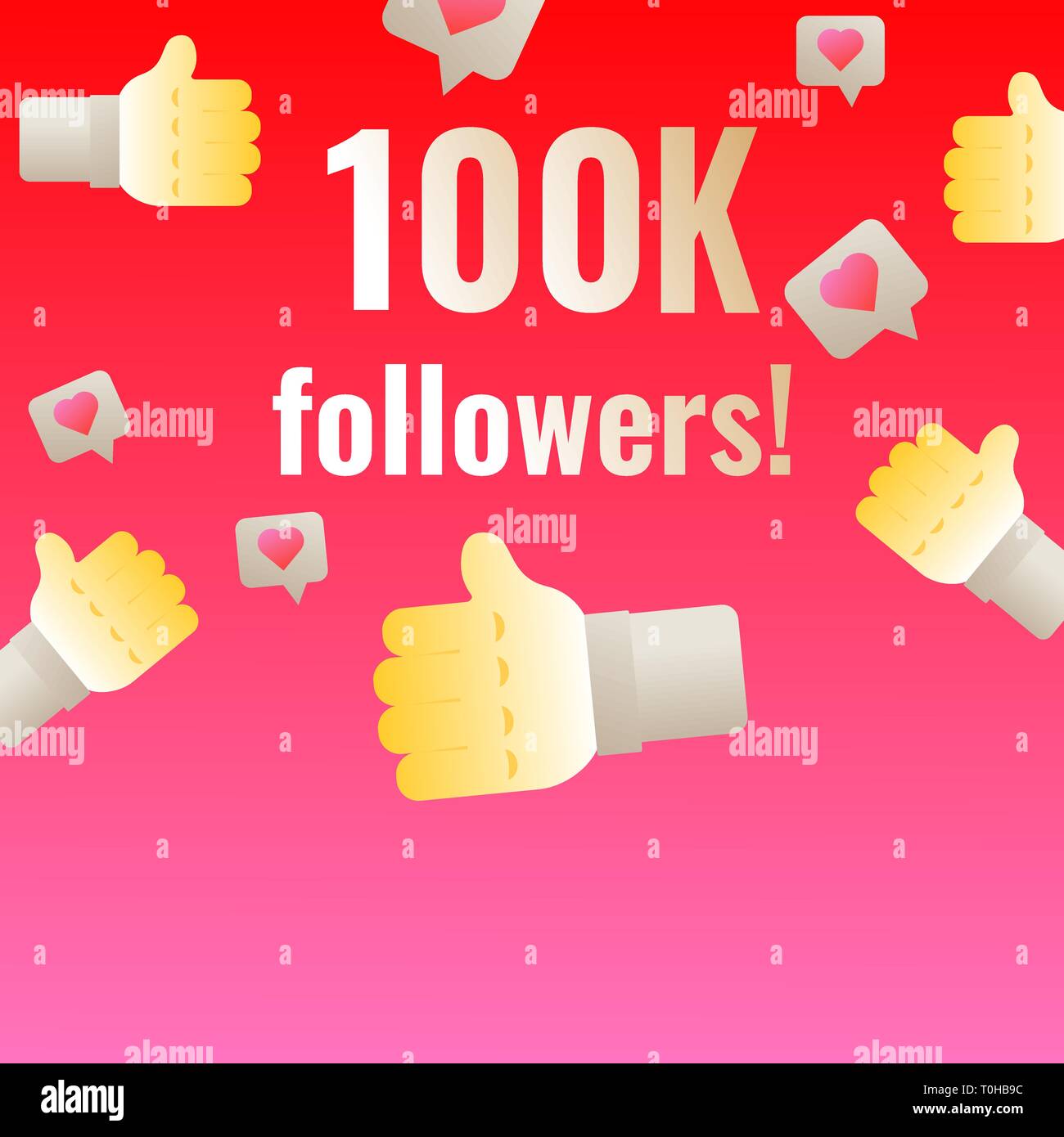100K followers thank you post banner. Template for social media ...