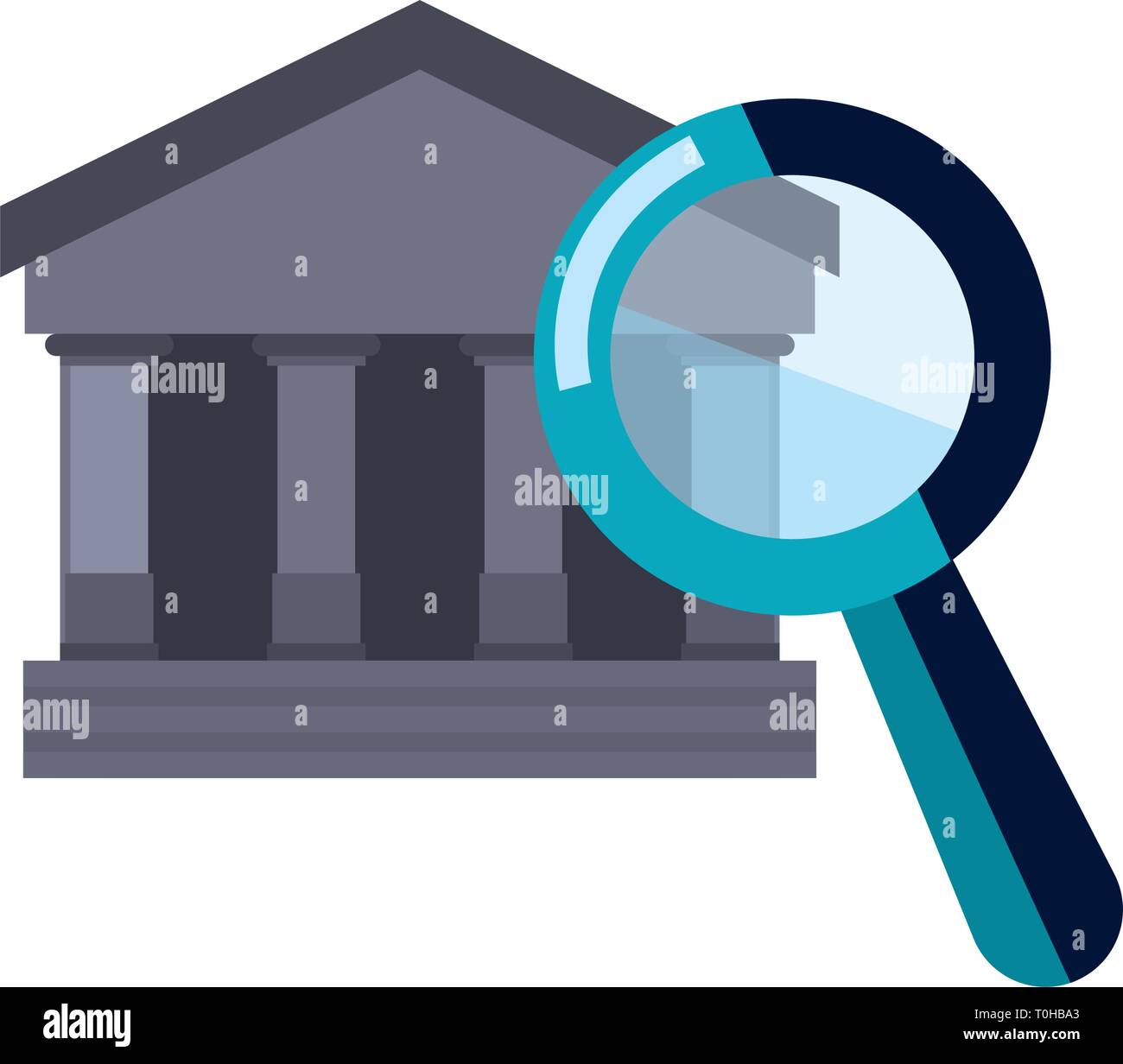 bank magnifying glass on white background vector illustration Stock ...