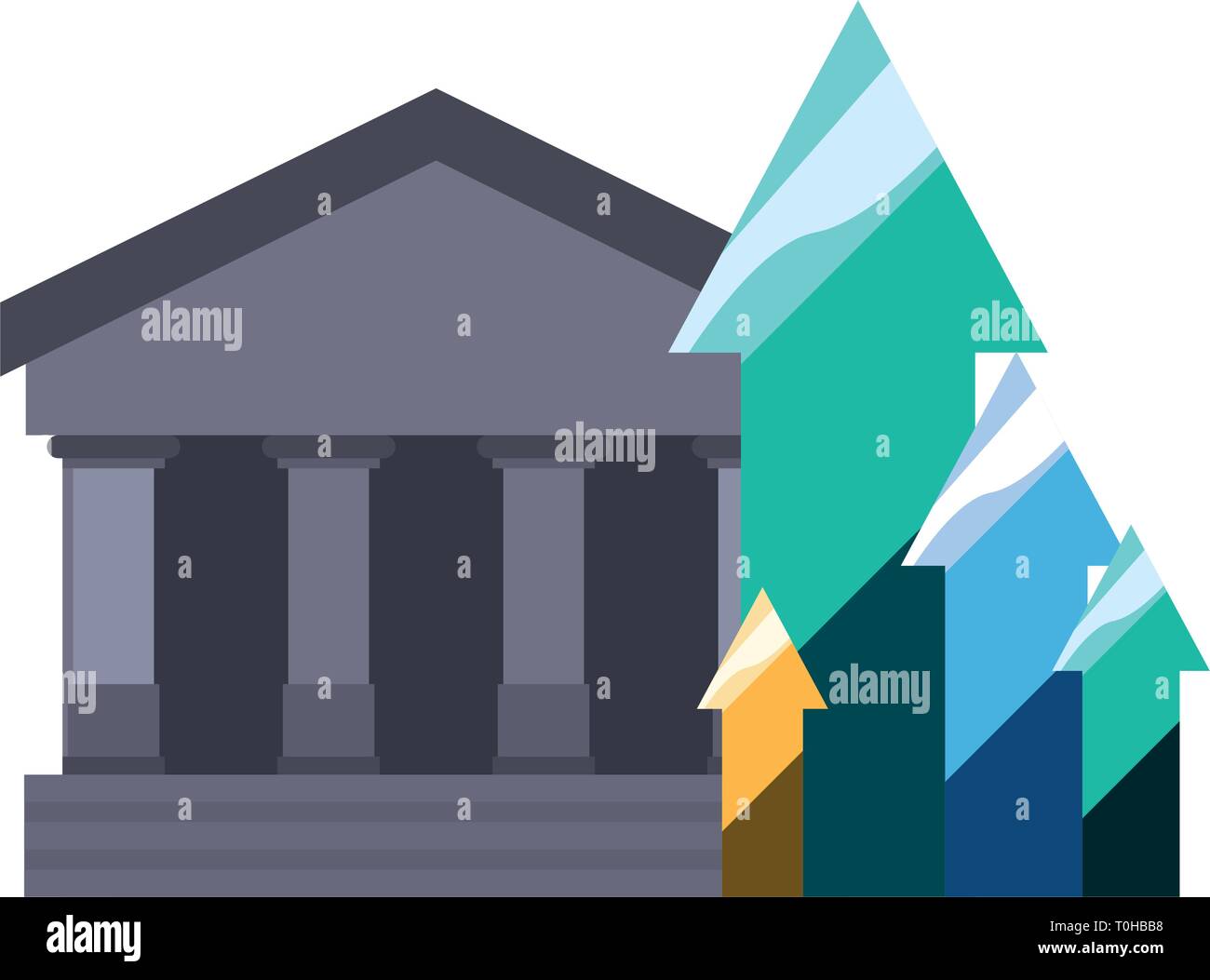 bank growth arrows on white background vector illustration Stock Vector ...