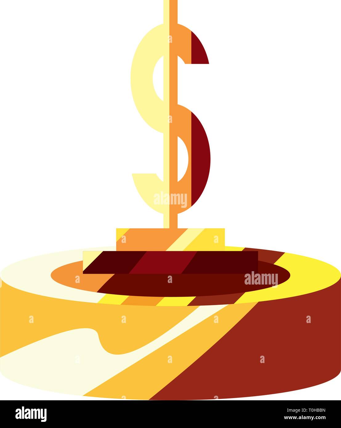 dollar coin money on white background vector illustration Stock Vector ...