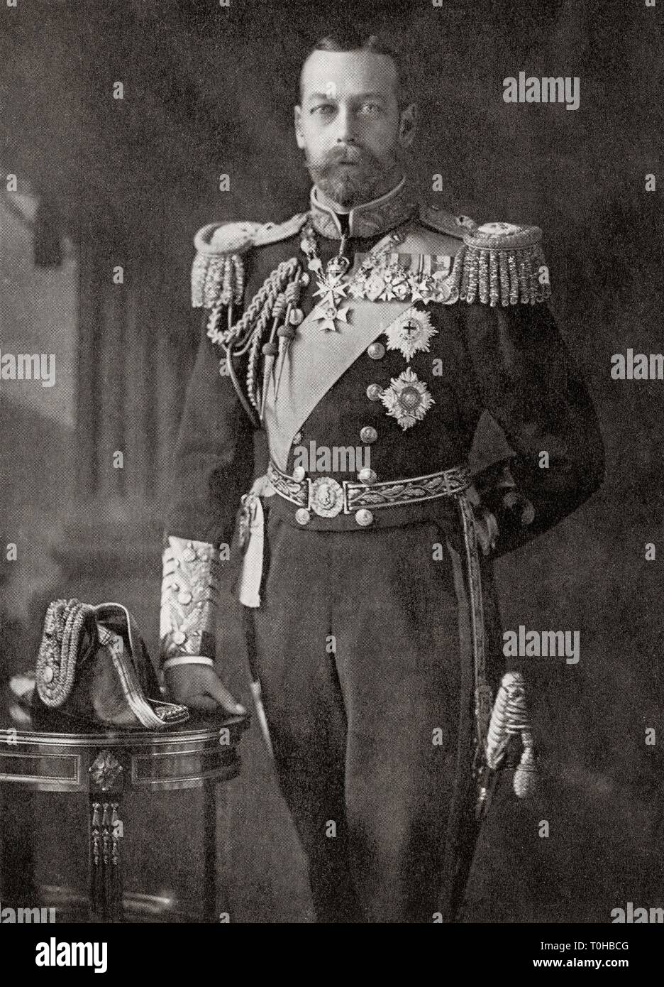 old vintage photo of George V Stock Photo - Alamy