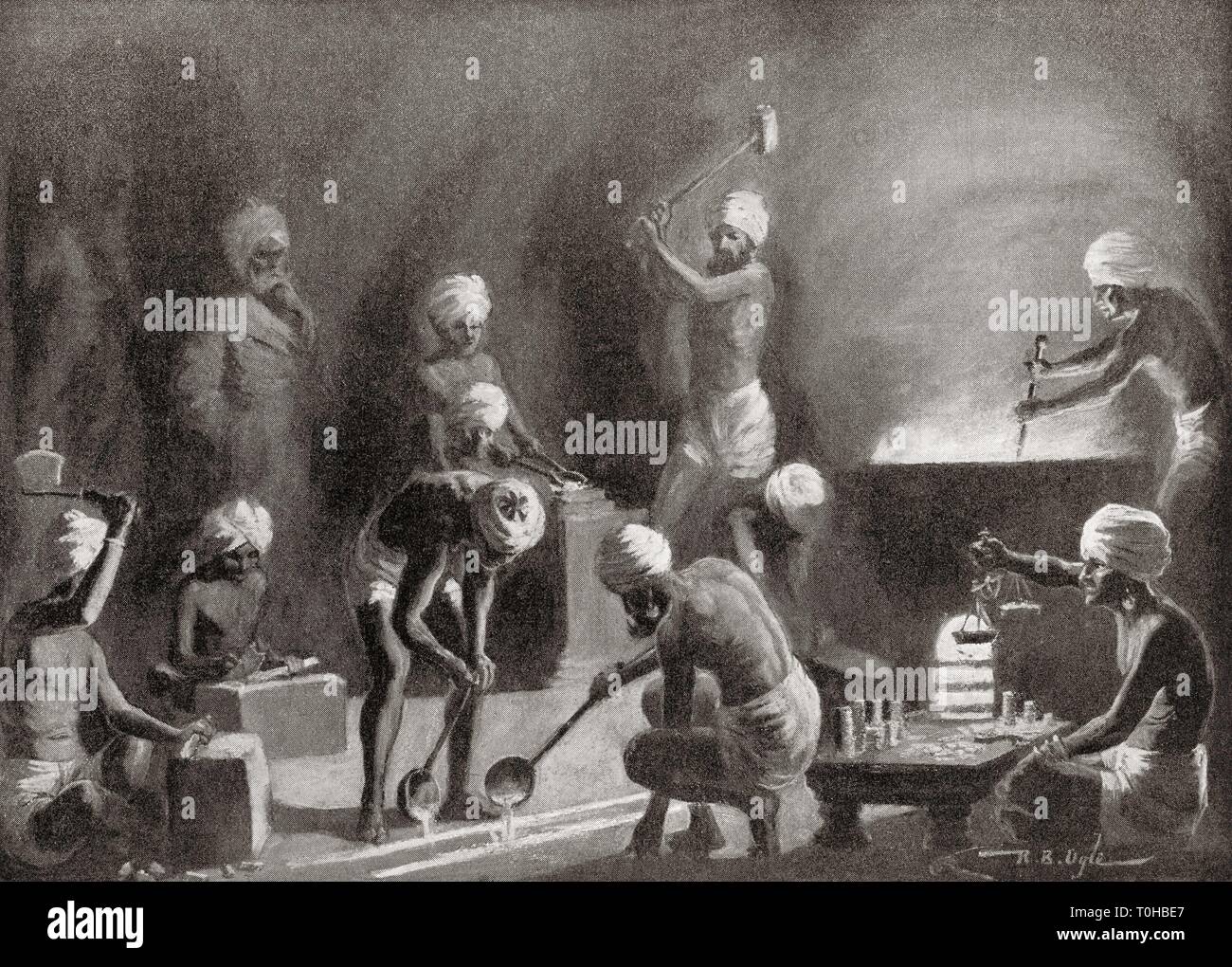 Vintage workers illustration hi-res stock photography and images - Alamy