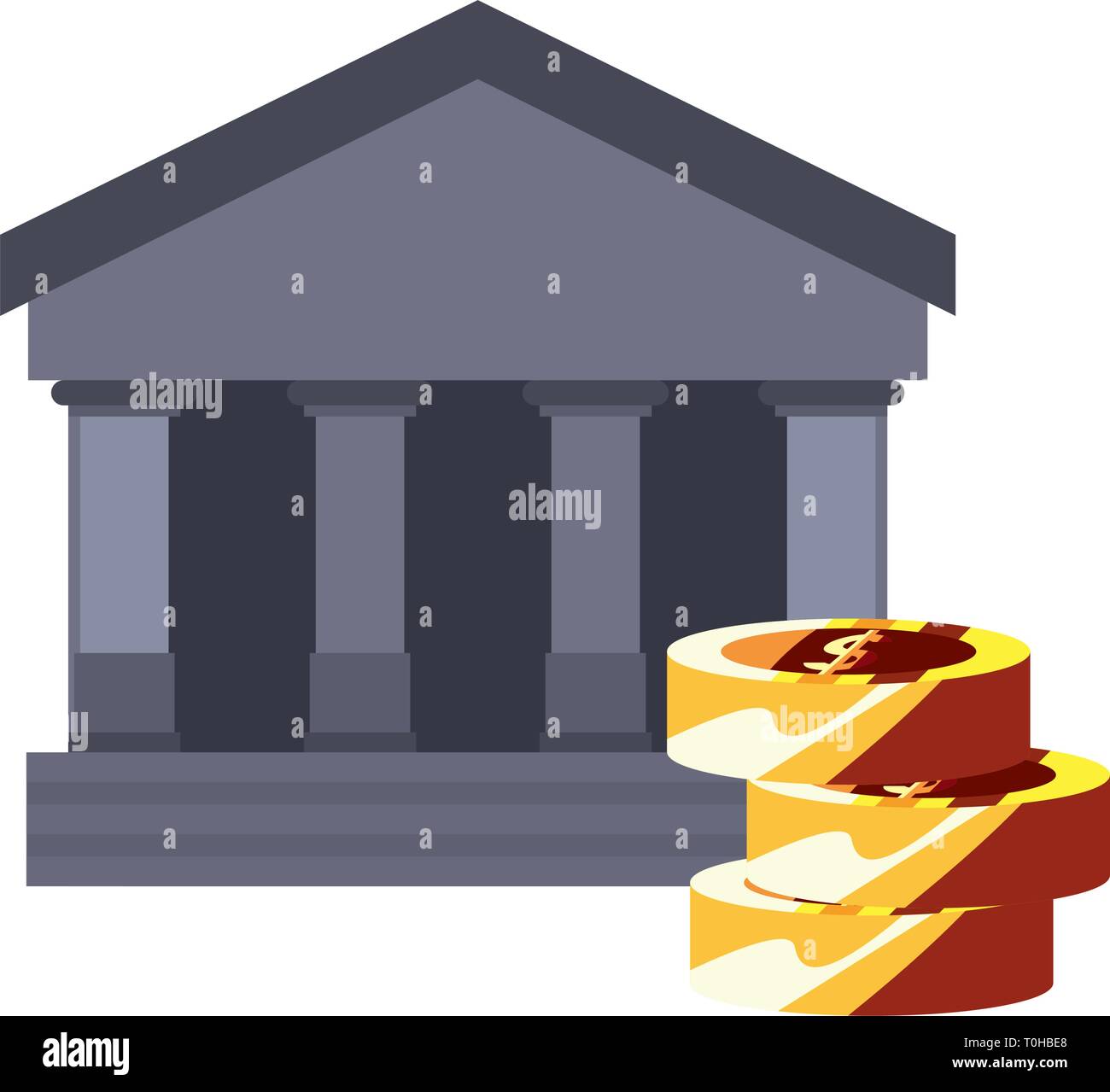 bank coins stacked on white background vector illustration Stock Vector ...