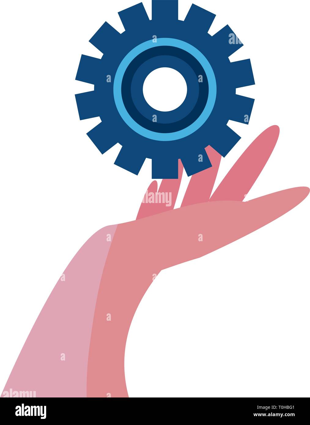 hand with gear wheel vector illustration design Stock Vector Image ...