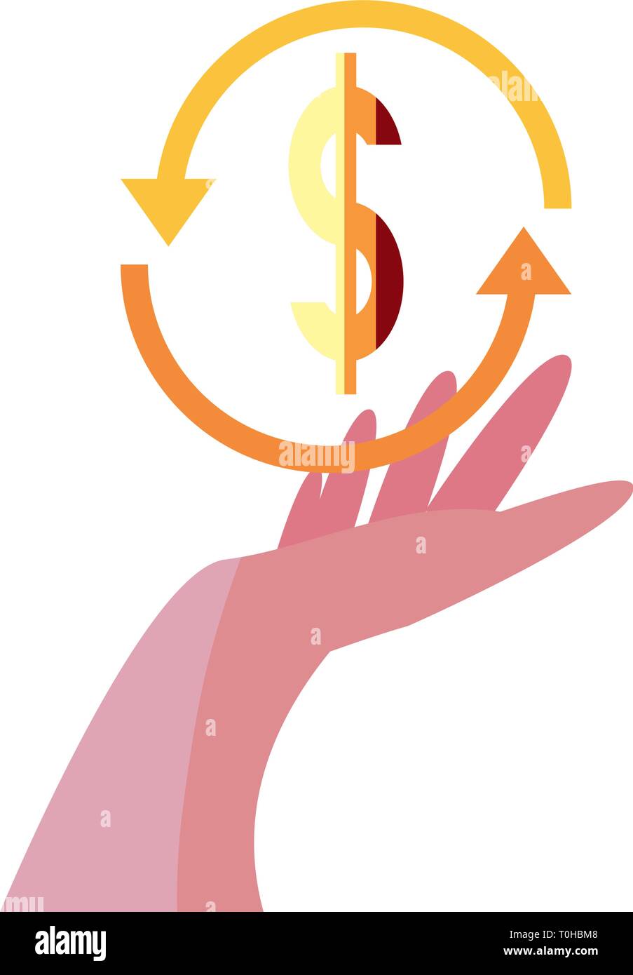 hand with dollar exchange sign vector illustration Stock Vector Image ...