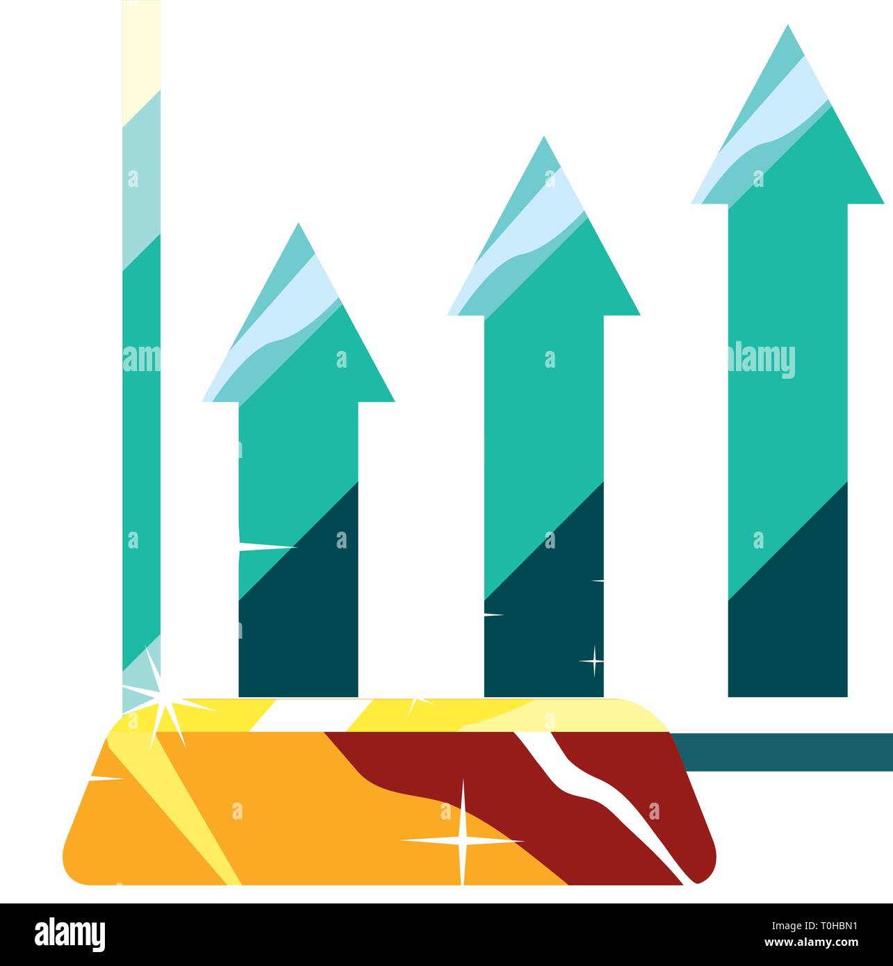 business chart arrow economy financial vector illustration Stock Vector ...