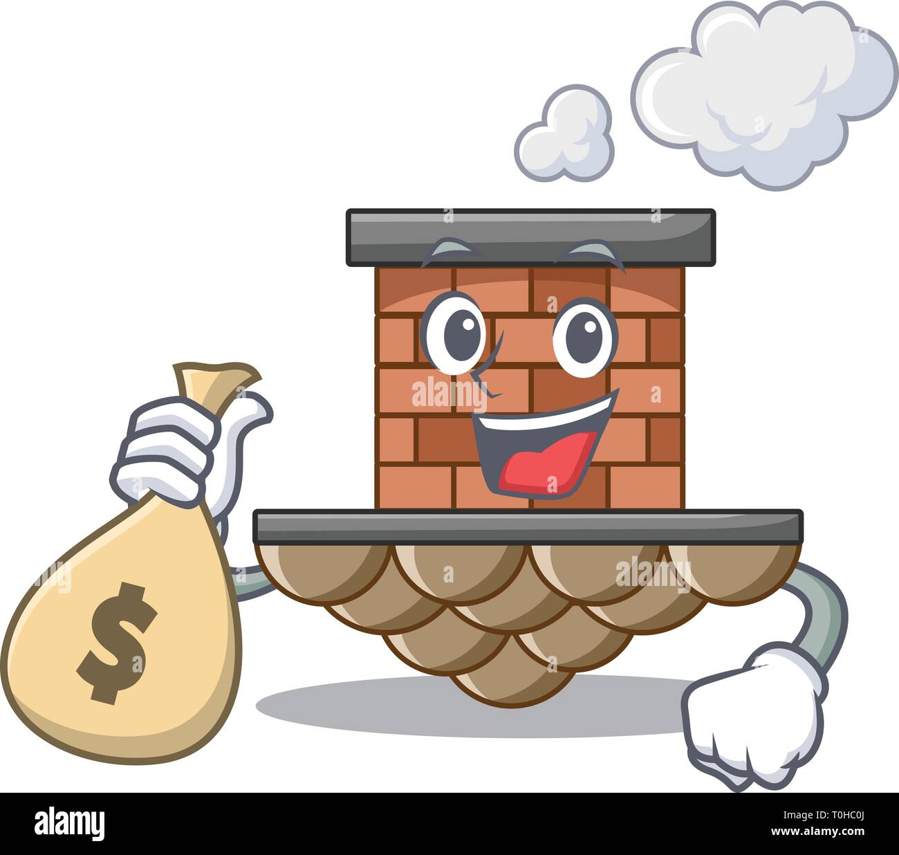 With money bag brick chimney in the shape mascot Stock Vector Image ...