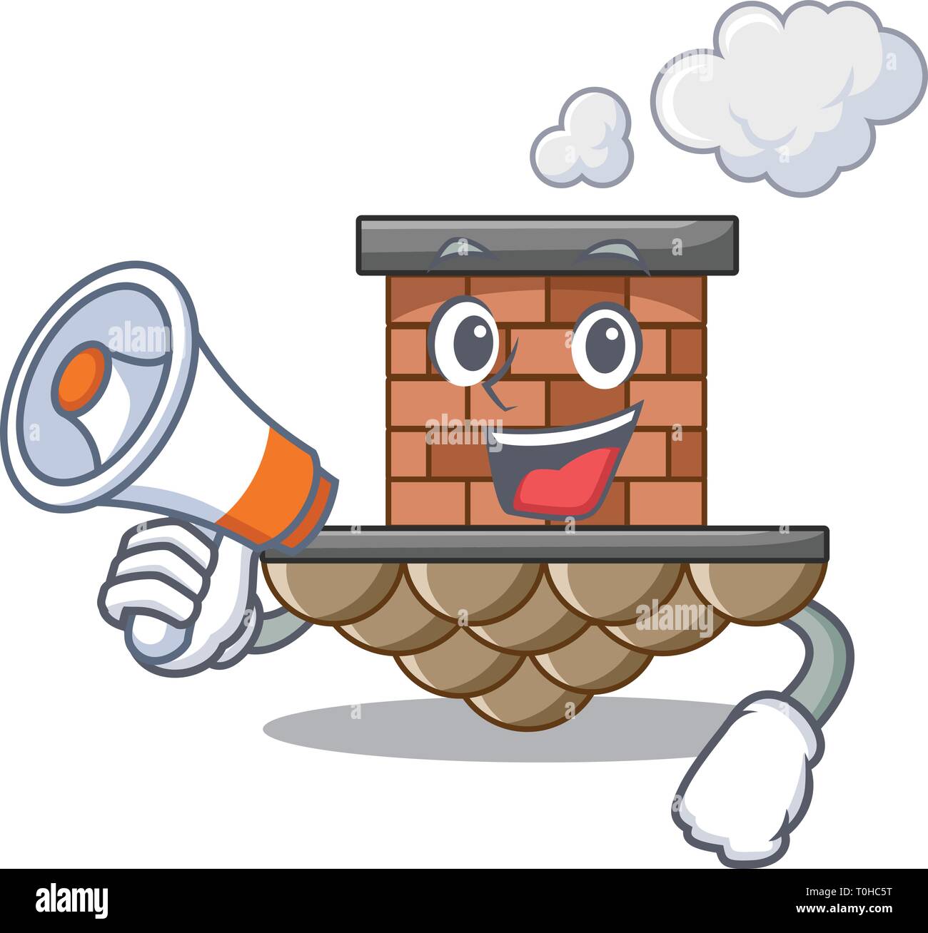 With megaphone brick chimney in the shape mascot Stock Vector Image ...