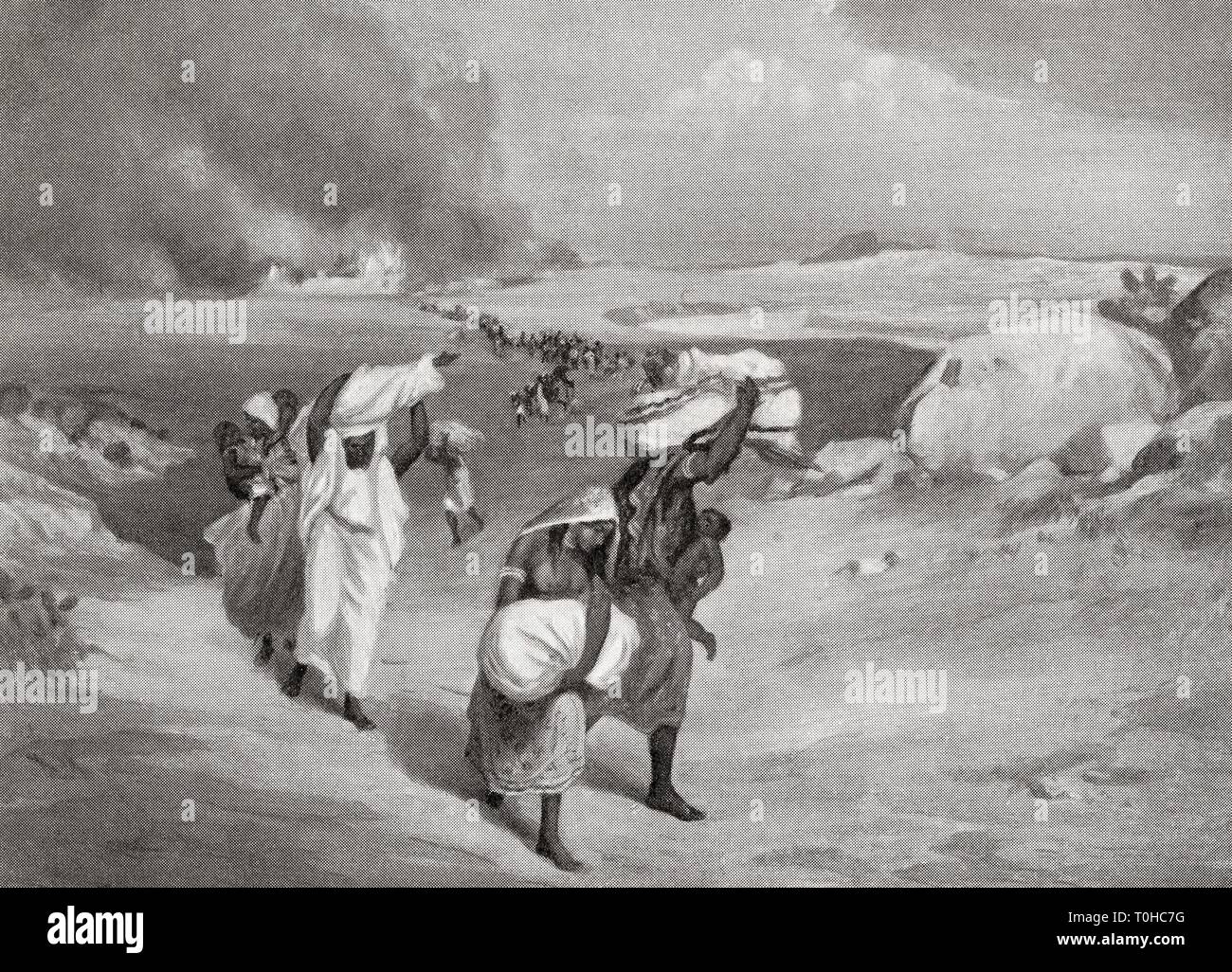 old vintage photo of People fleeing Delhi Stock Photo - Alamy