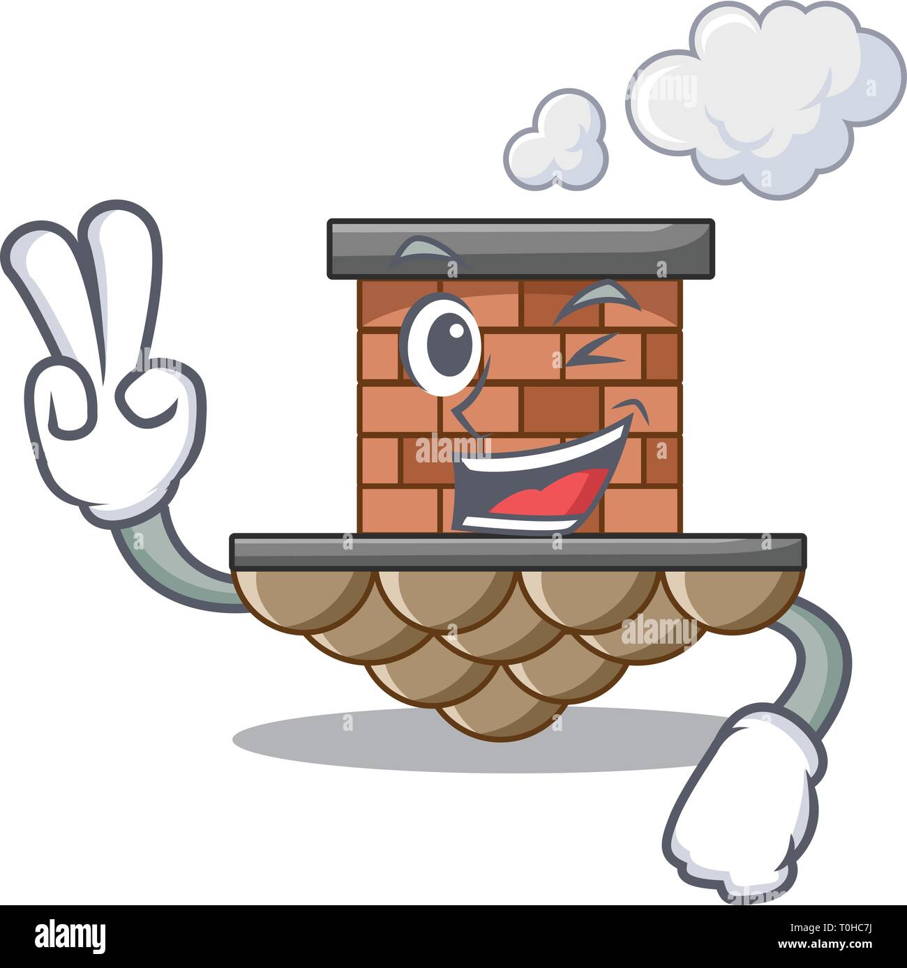 Two finger brick chimney isolated in the character Stock Vector Image ...