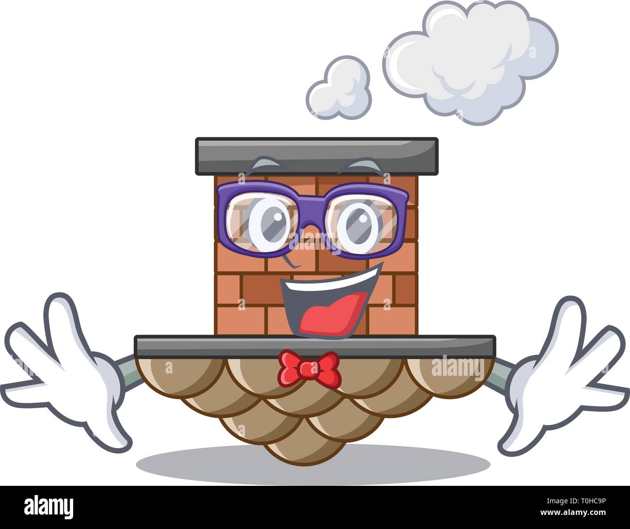 Geek brick chimney isolated in the character Stock Vector Image & Art ...