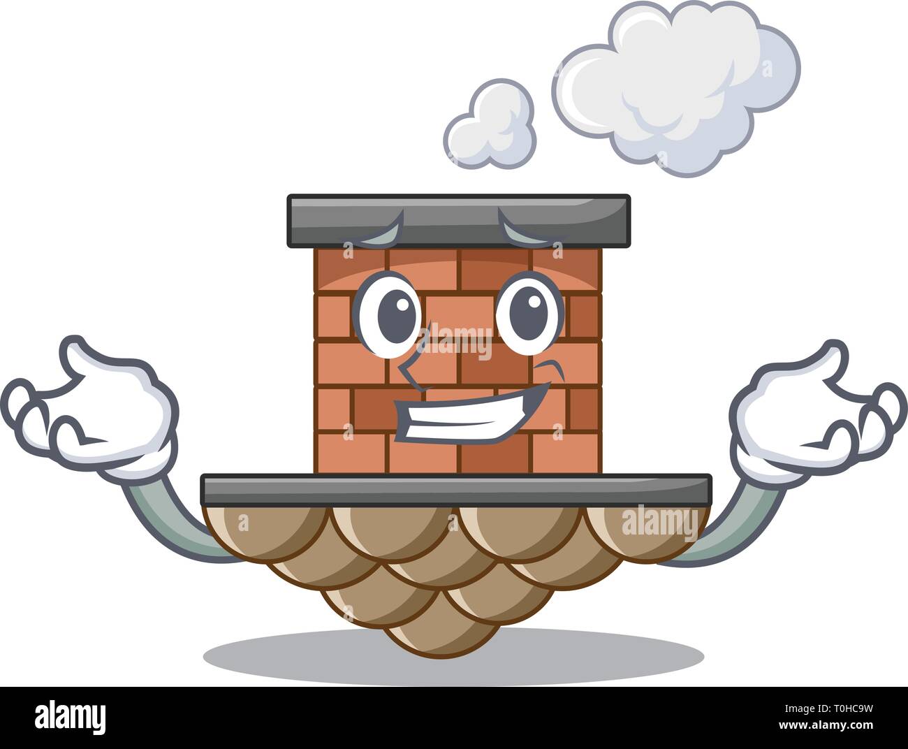 Grinning brick chimney isolated in the character Stock Vector Image ...