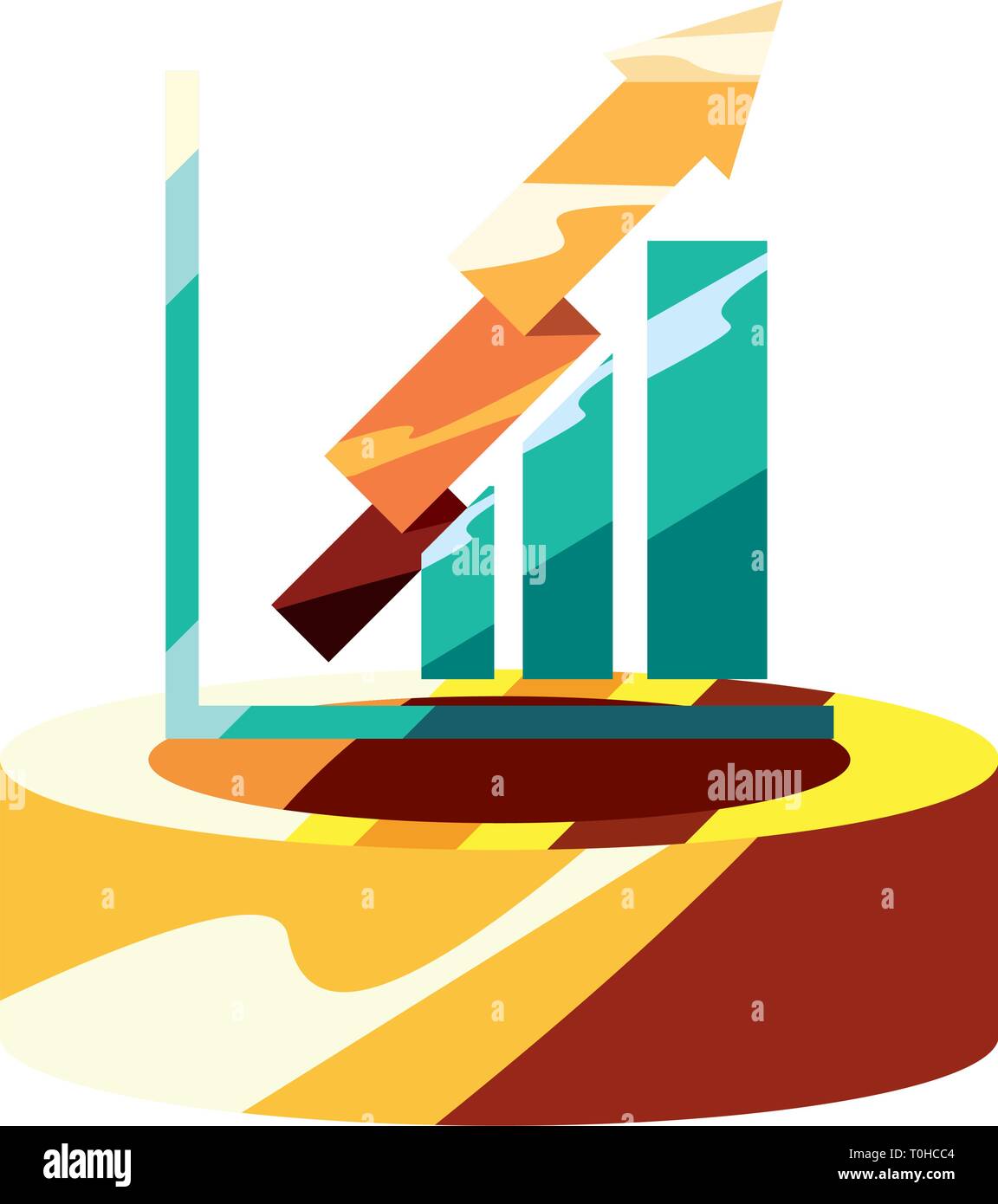 business chart arrow up coin money vector illustration Stock Vector ...