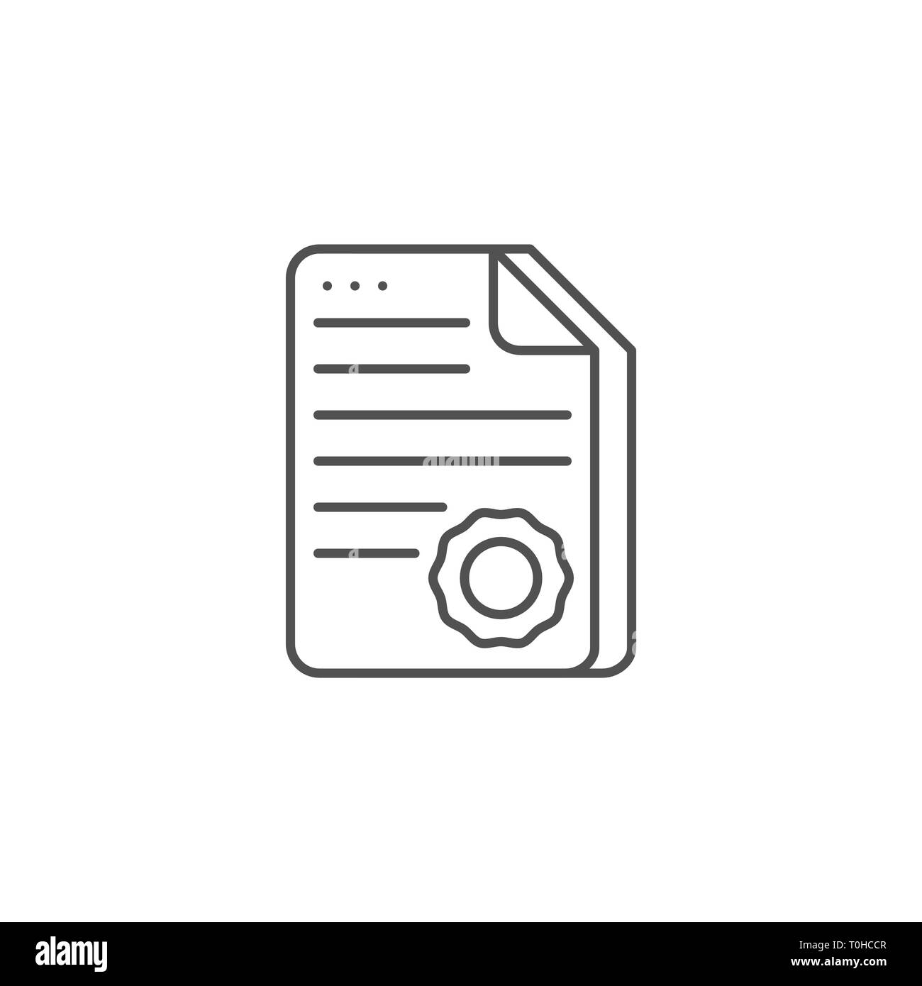 Certificate Icon. Certificate Related Vector Line Icon. Isolated on ...
