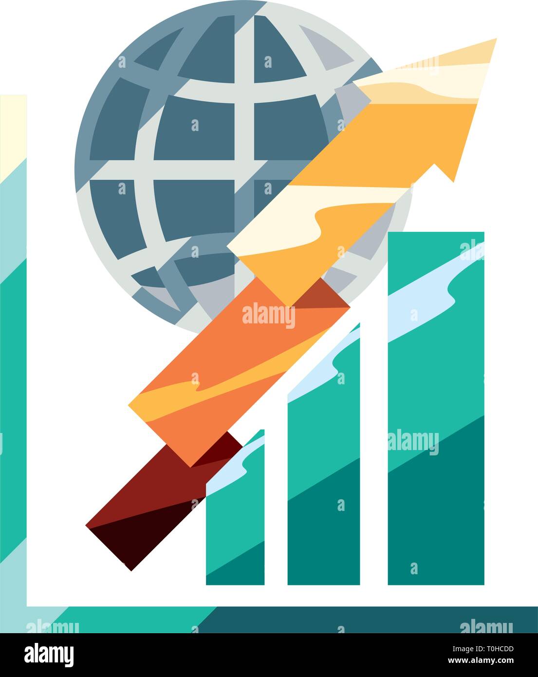 world arrow growth financial diagram vector illustration Stock Vector ...