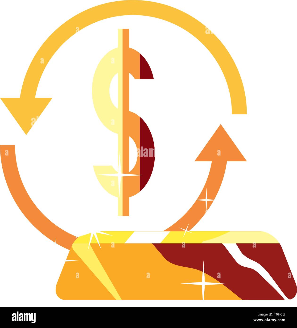 gold bar dollar exchange on white background vector illustration Stock ...