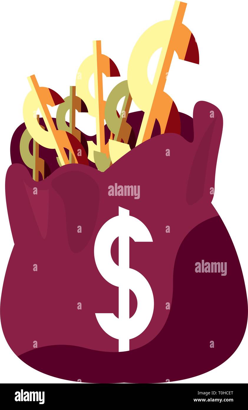 Money Bag Gold Dollar Symbol Vector Illustration Stock Vector Image