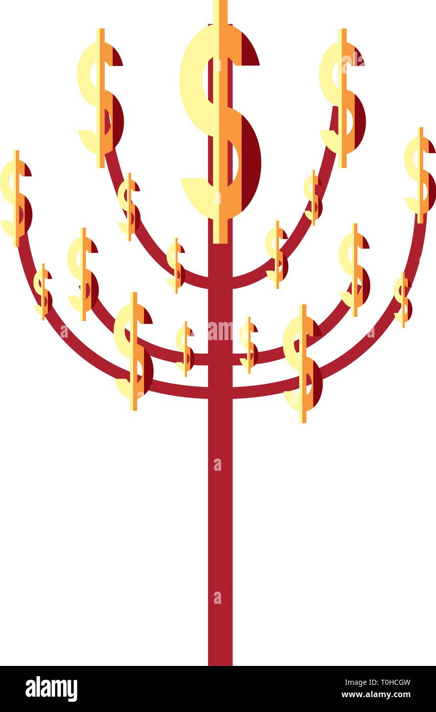 business tree dollar money symbol vector illustration Stock Vector ...