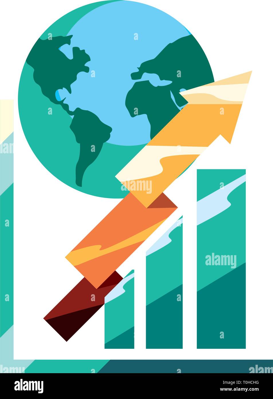 world arrow growth financial diagram vector illustration Stock Vector ...