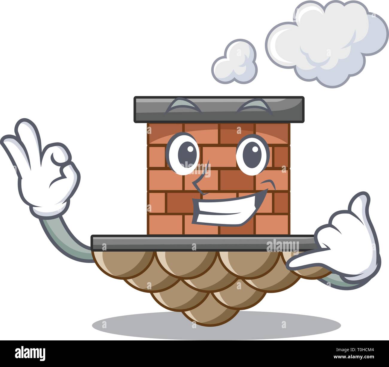 Call me brick chimney next the cartoon roof Stock Vector Image & Art ...