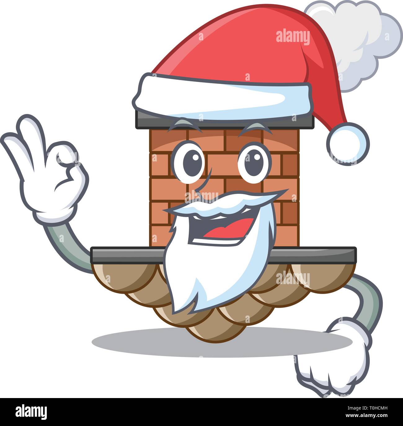 Santa brick chimney next the cartoon roof Stock Vector Image & Art - Alamy