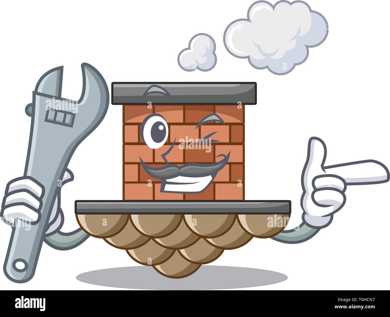 Mechanic brick chimney next the cartoon roof Stock Vector Image & Art ...