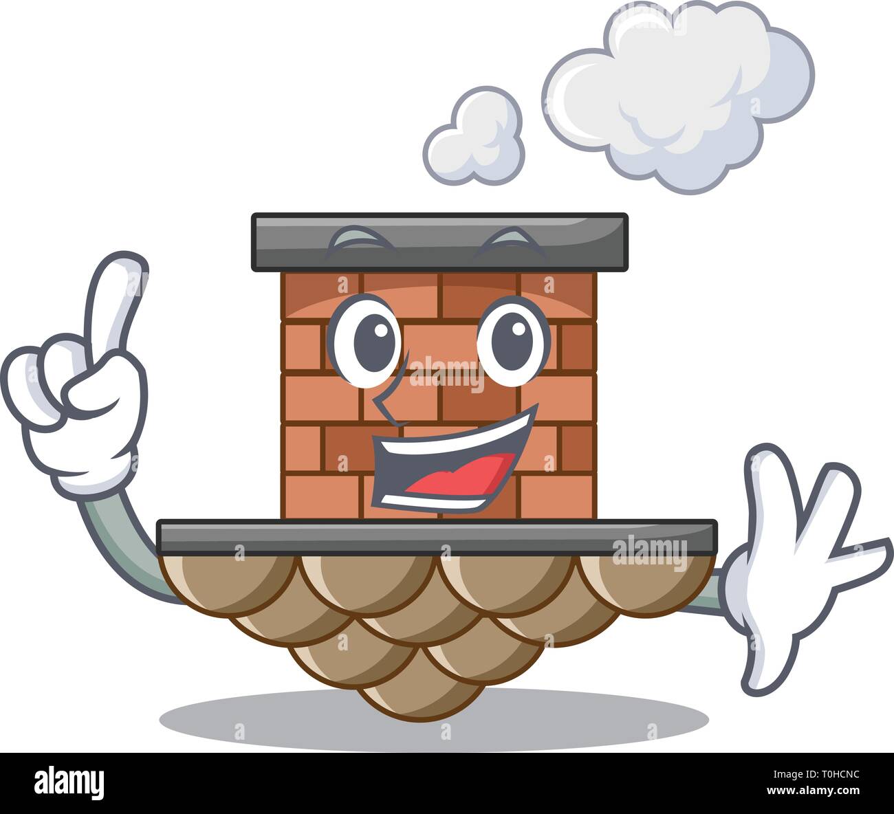 Finger brick chimney next the cartoon roof Stock Vector Image & Art - Alamy