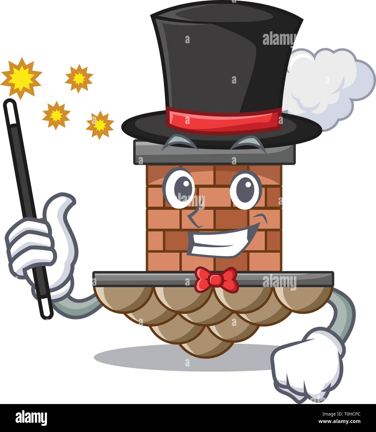 Magician brick chimney next the cartoon roof Stock Vector Image & Art ...