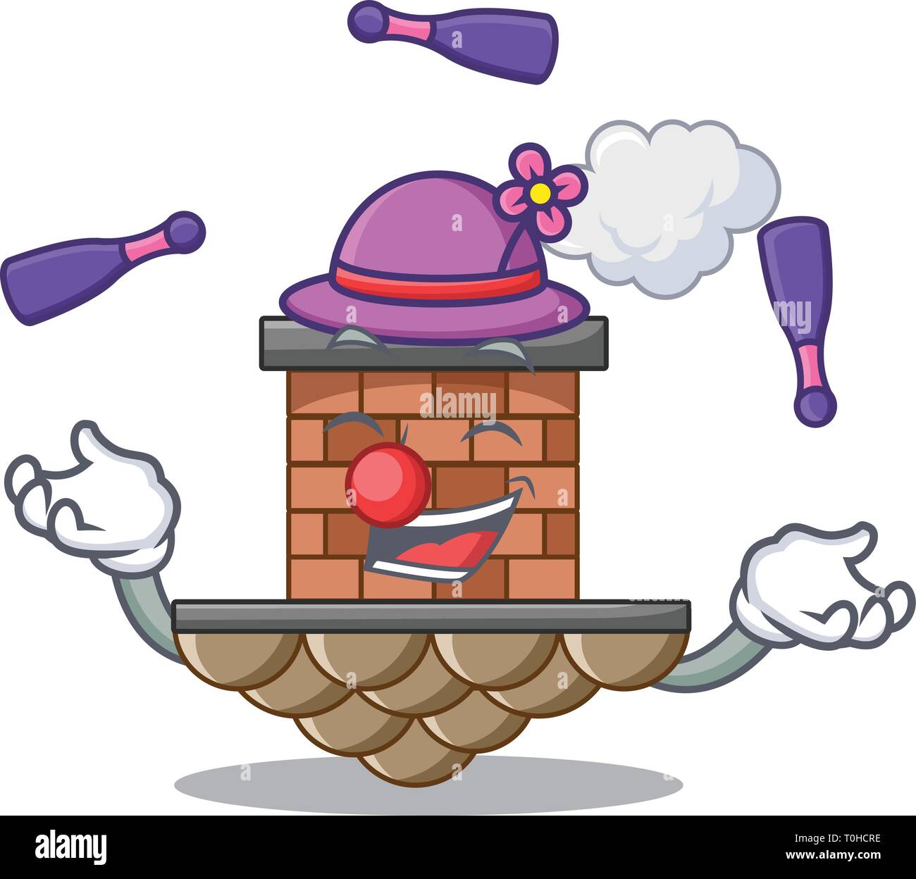 Juggling brick chimney next the cartoon roof Stock Vector Image & Art ...