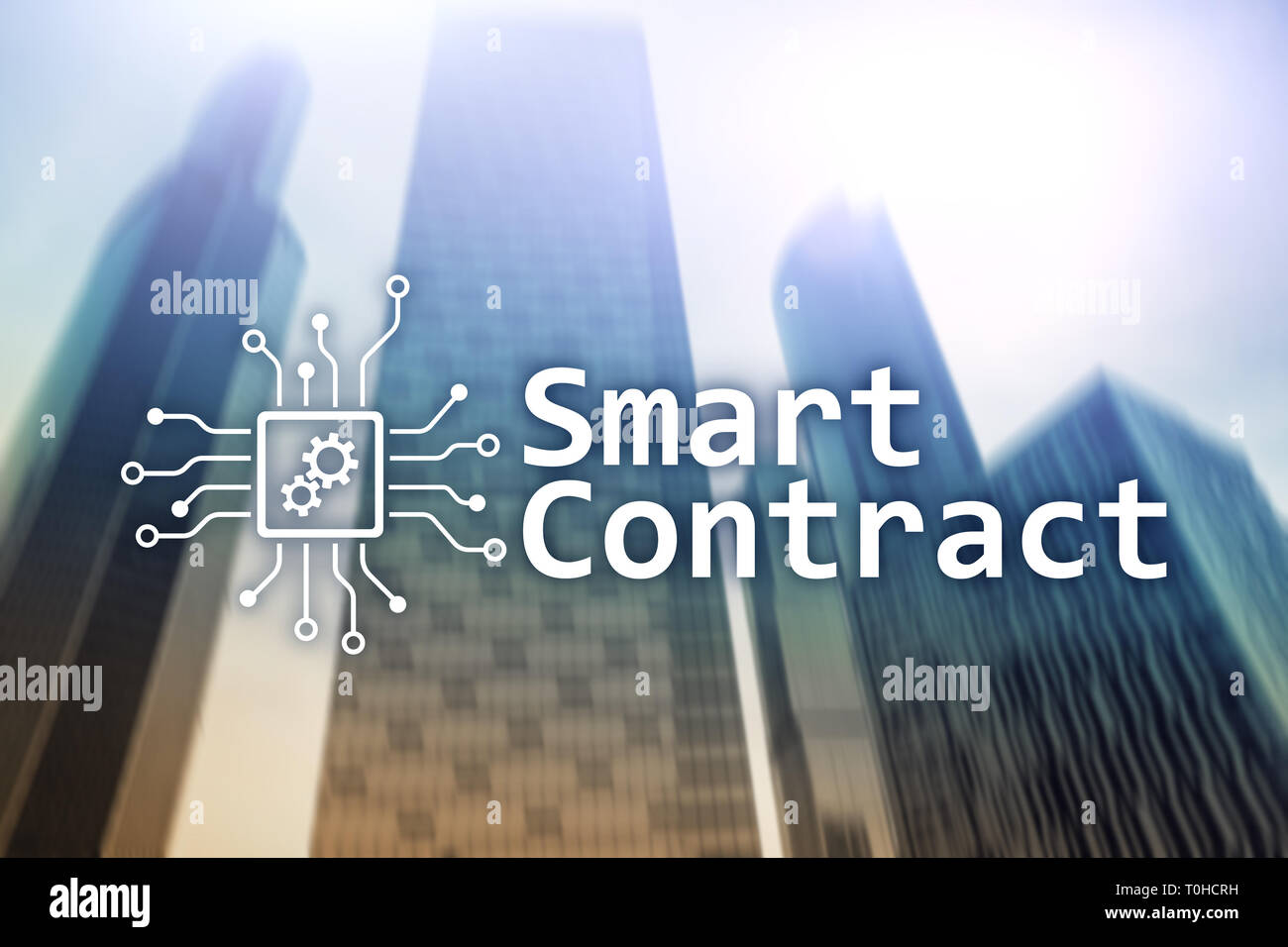 Smart contract, blockchain technology in business, finance hi-tech ...