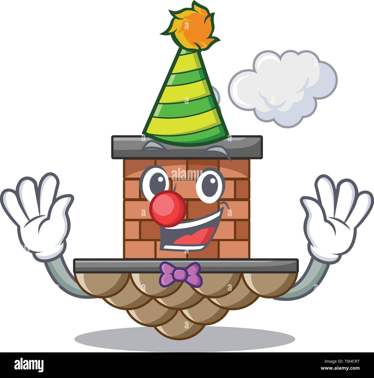 Clown brick chimney next the cartoon roof Stock Vector Image & Art - Alamy