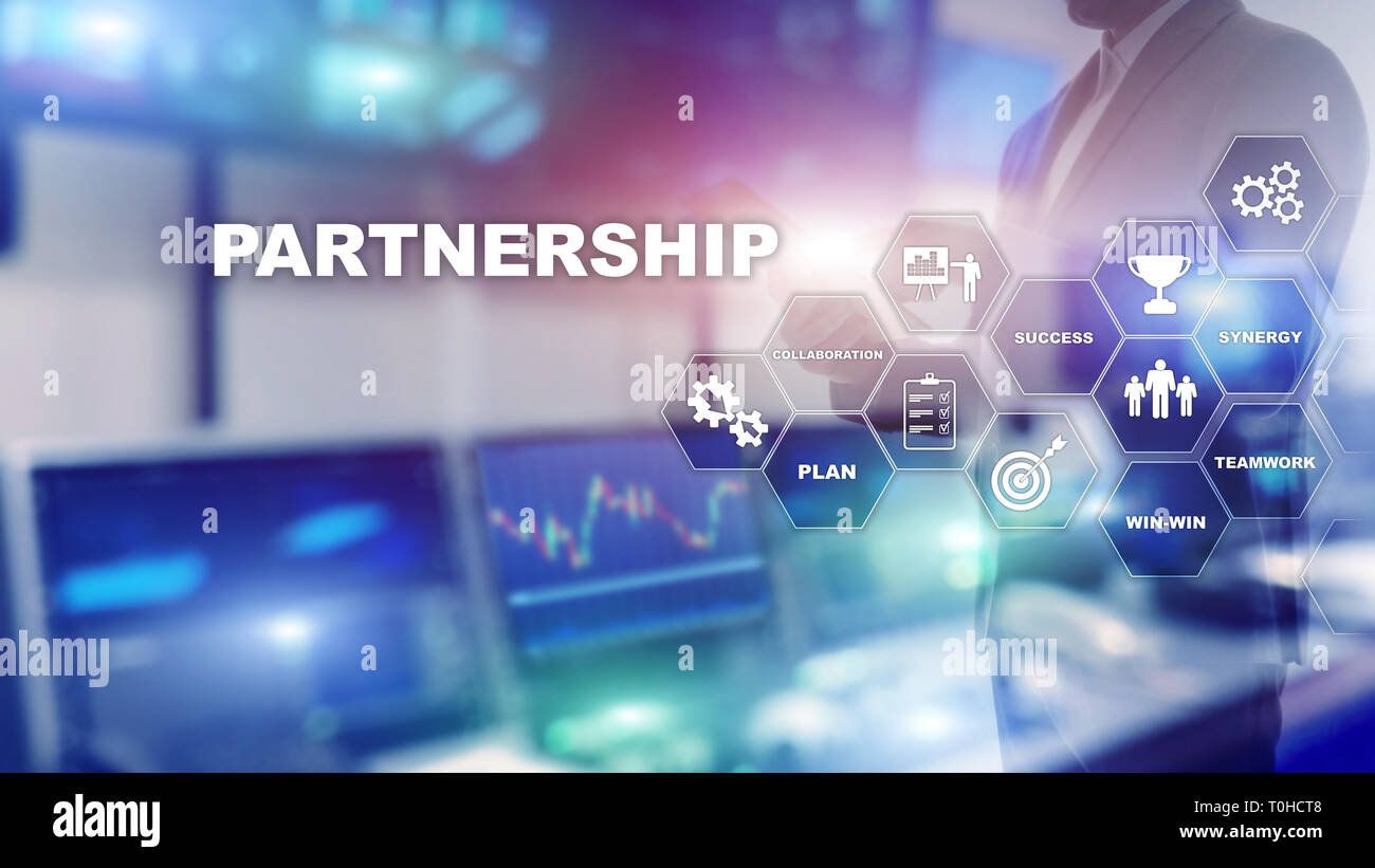 Business partnership concept. Successful deal after great meeting ...