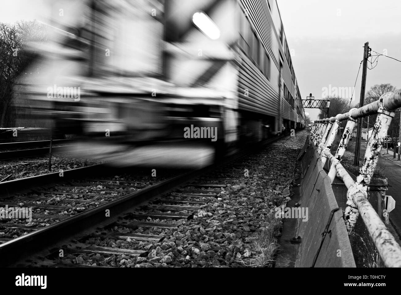 train leaving station Stock Photo - Alamy