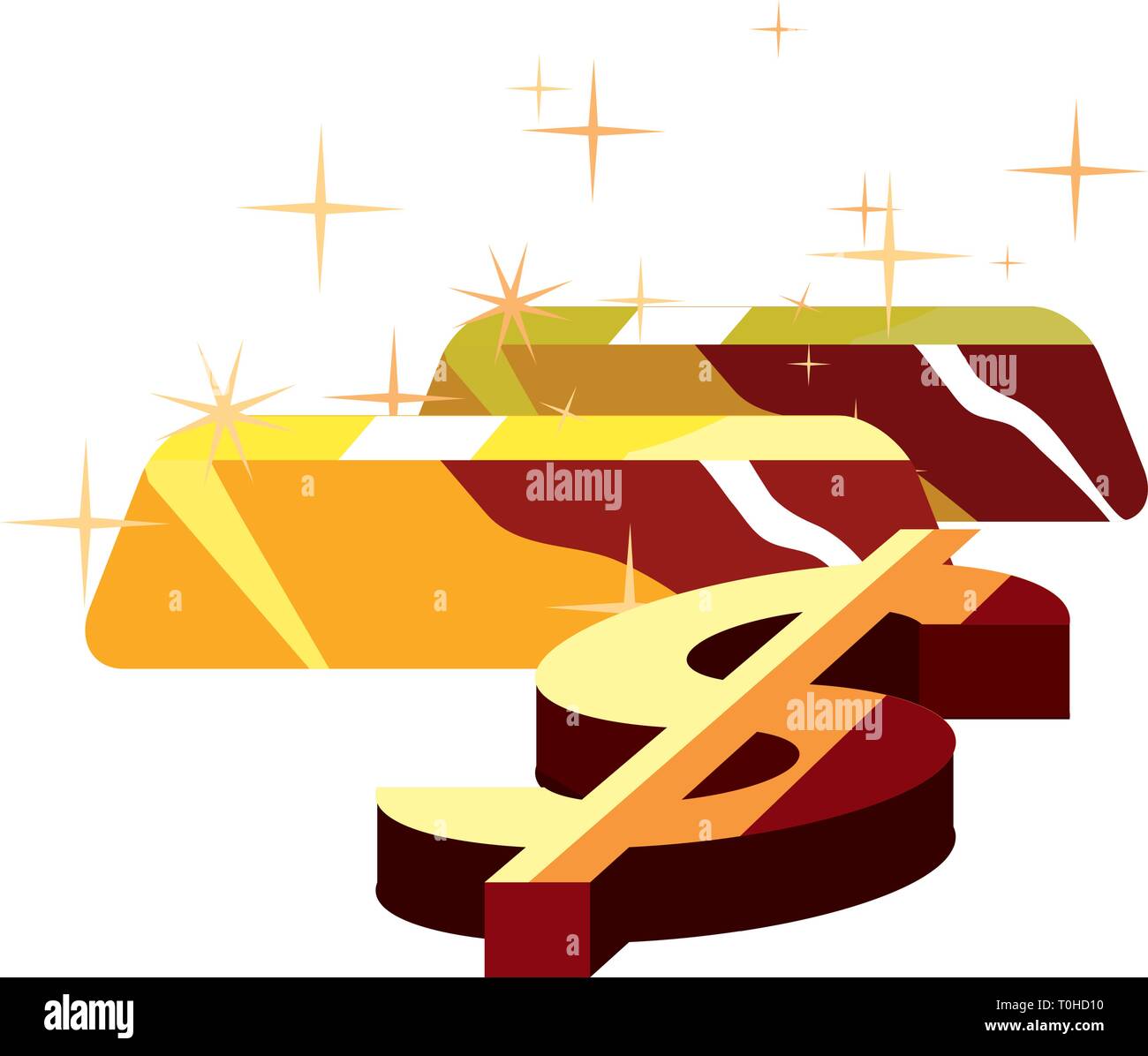 gold bar dollar savings symbol vector illustration Stock Vector Image ...