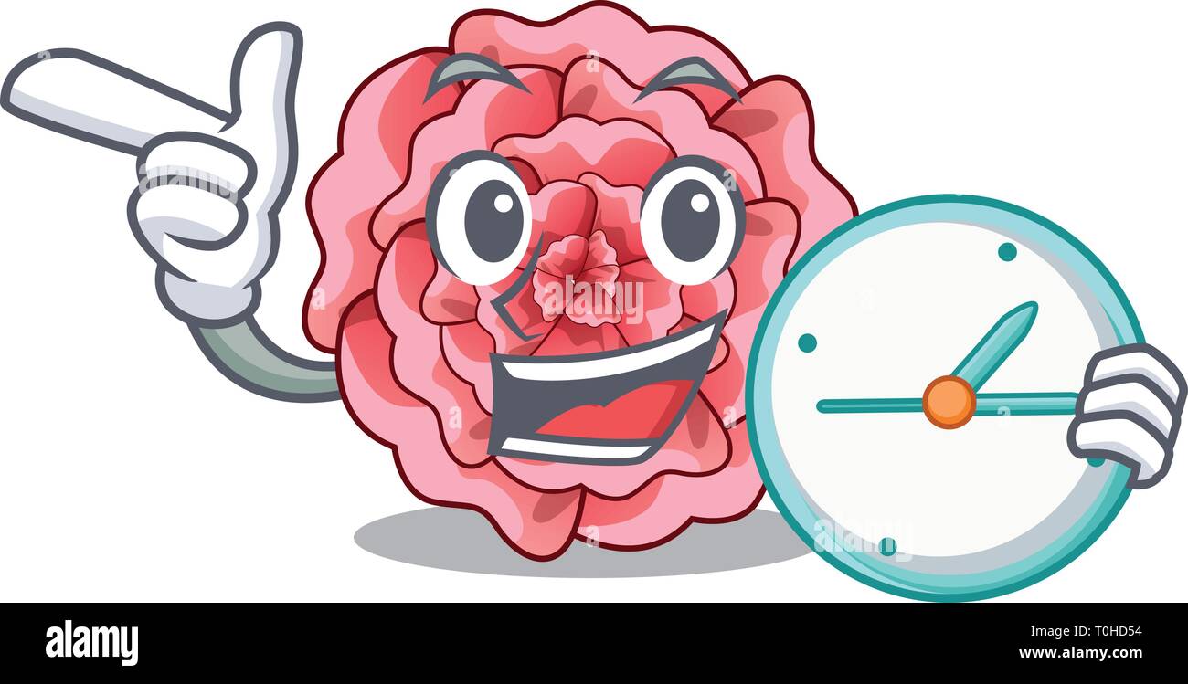 With clock carnations stick to the cartoon stem Stock Vector Image ...