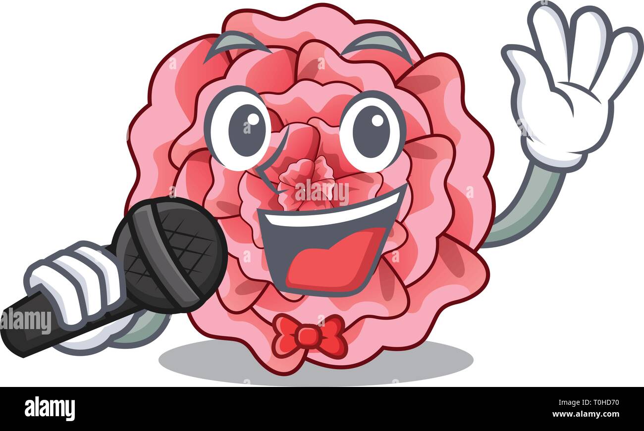 Singing carnations flower isolated with the cartoon Stock Vector Image ...