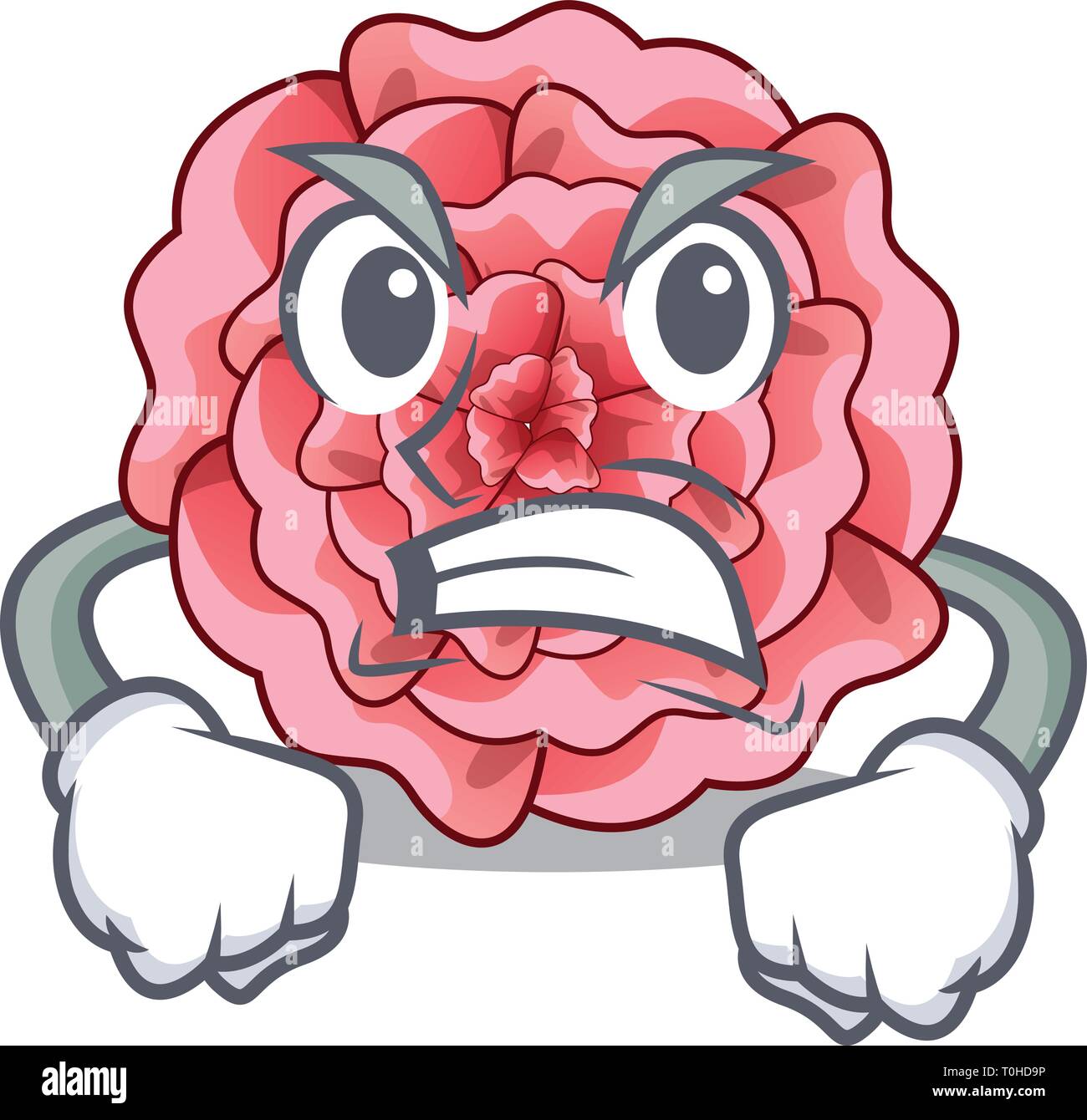 Angry carnations flower isolated with the cartoon Stock Vector Image ...