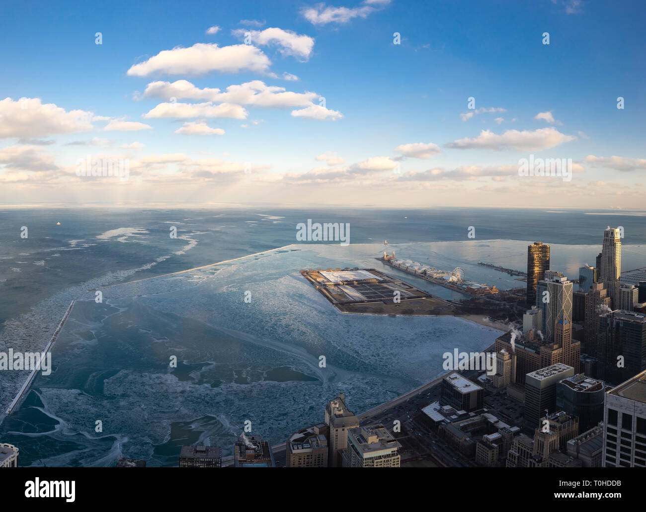 Frozen Navy Pier Stock Photo - Alamy