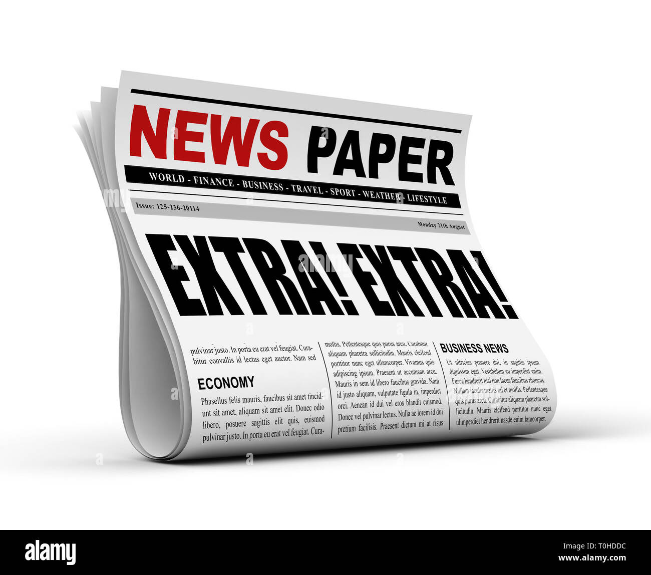 Newspaper front page mockup hi-res stock photography and images - Alamy