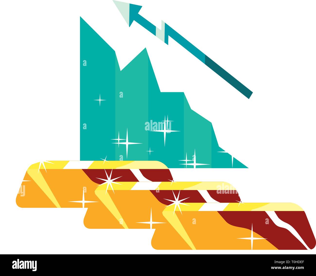 business chart gold bars growth vector illustration Stock Vector Image ...