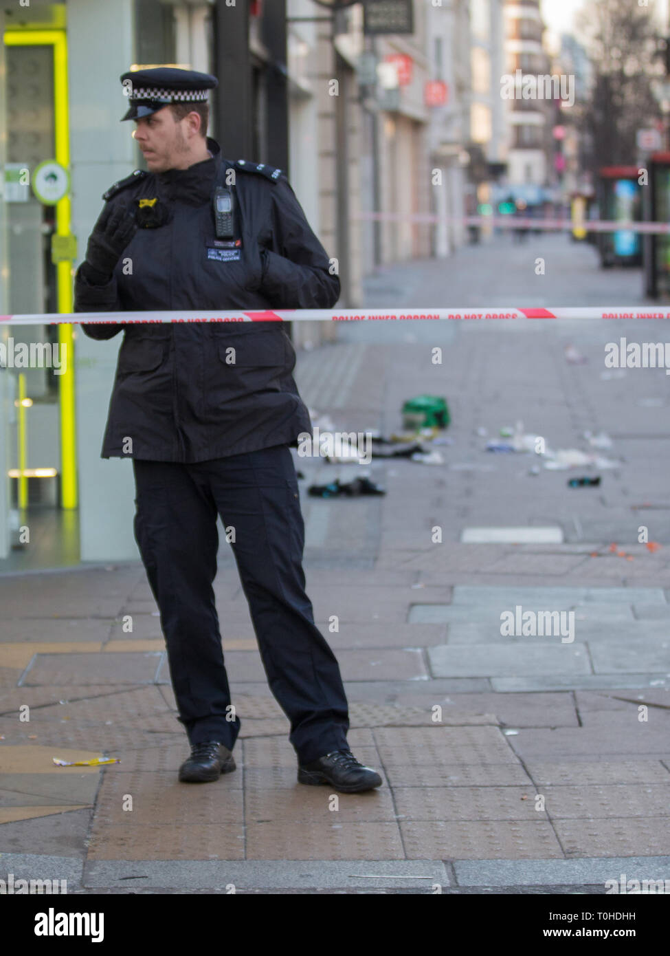 Crime scene at London's Oxford Street where three people were stabbed ...