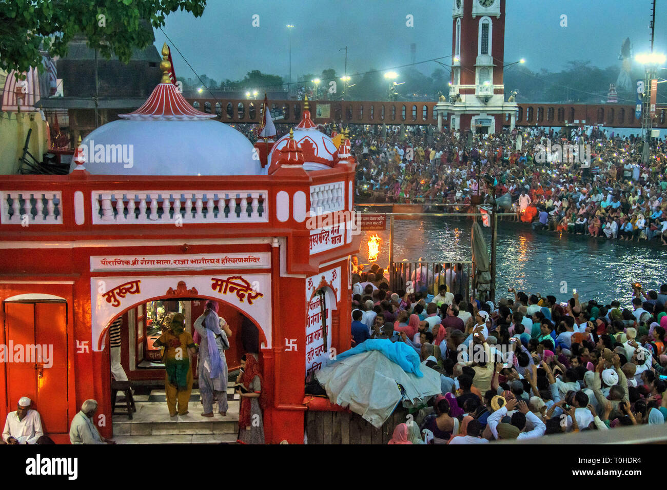 Ganga ghat temple, Har Ki Pauri, Haridwar, Uttarakhand, India, Asia ...