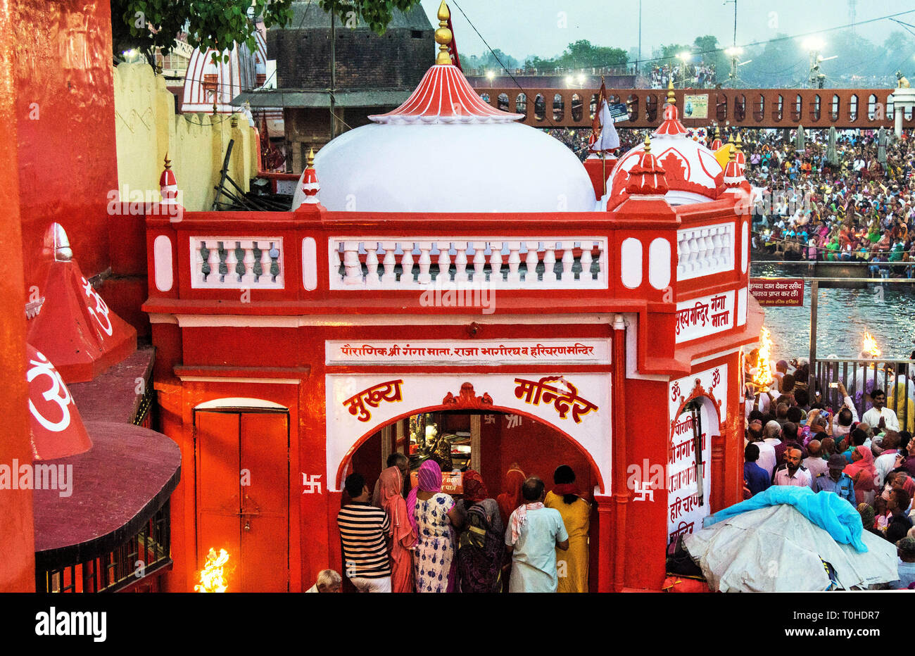 Ganga ghat temple, Har Ki Pauri, Haridwar, Uttarakhand, India, Asia ...