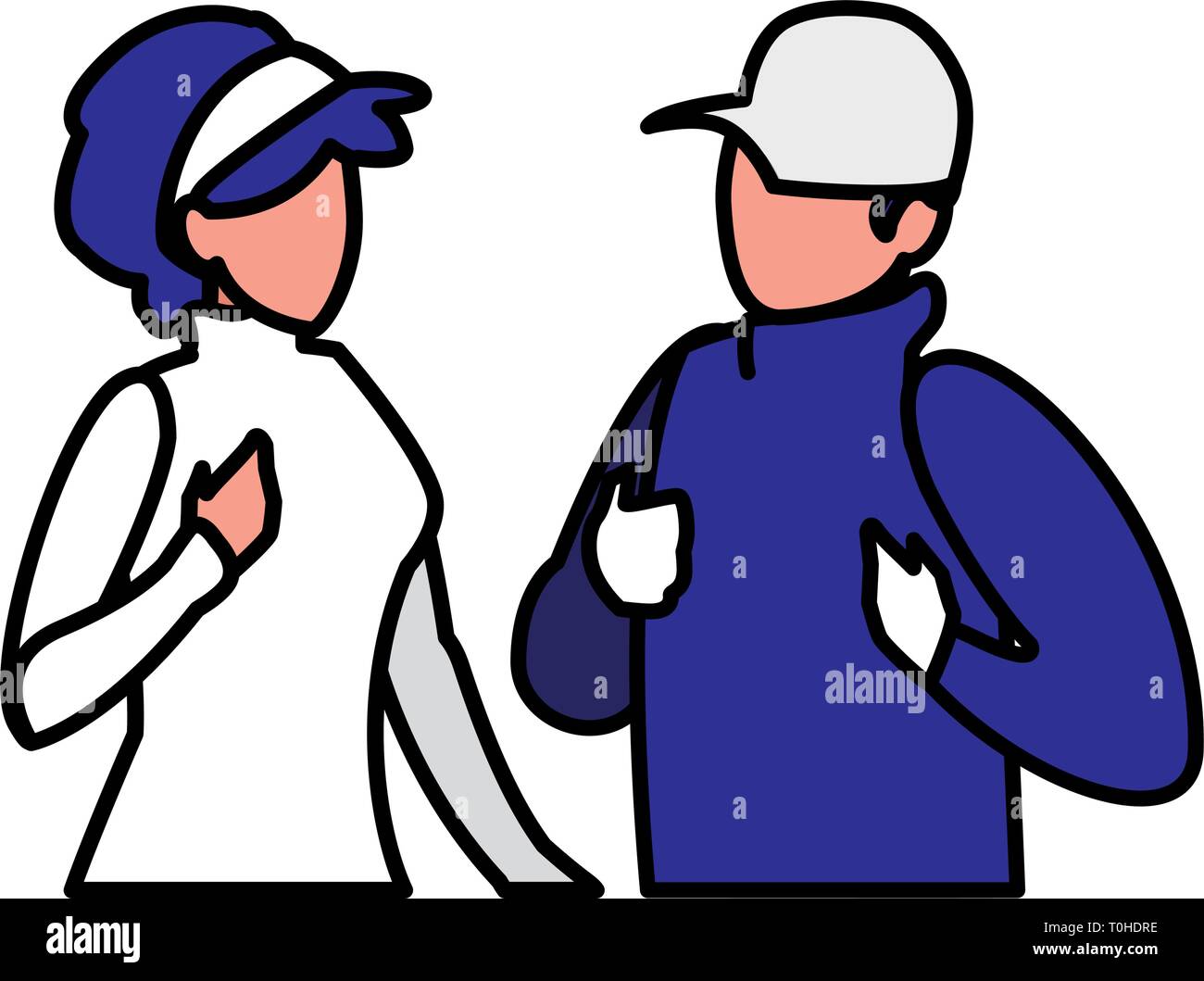 adventurous couple avatar character vector illustration design Stock ...