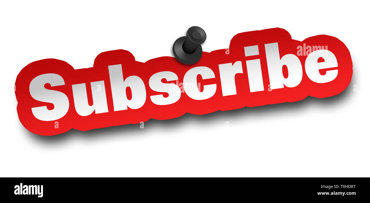 subscribe concept 3d illustration isolated on white background Stock ...