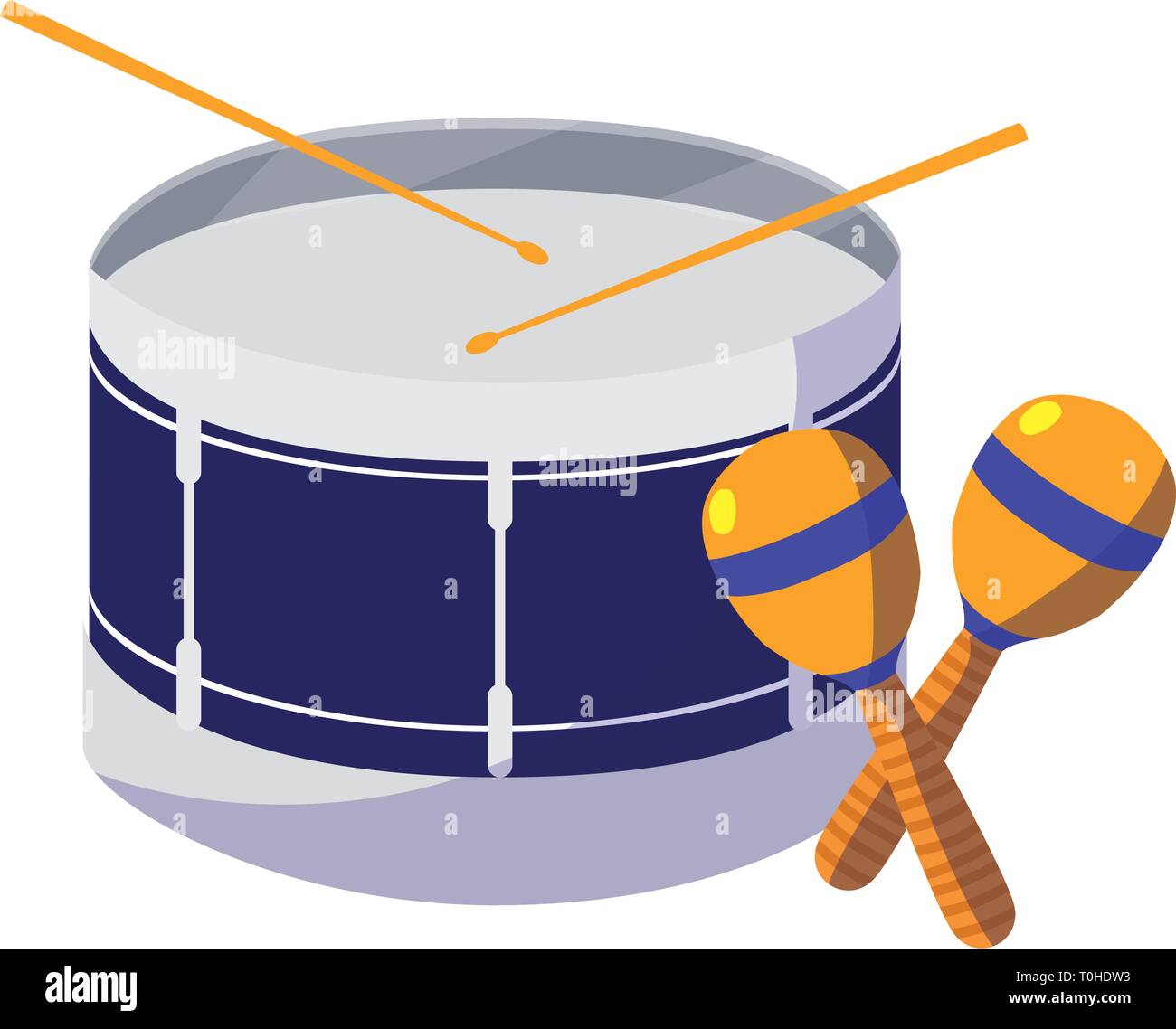 drum and maracas instruments musical vector illustration design Stock ...