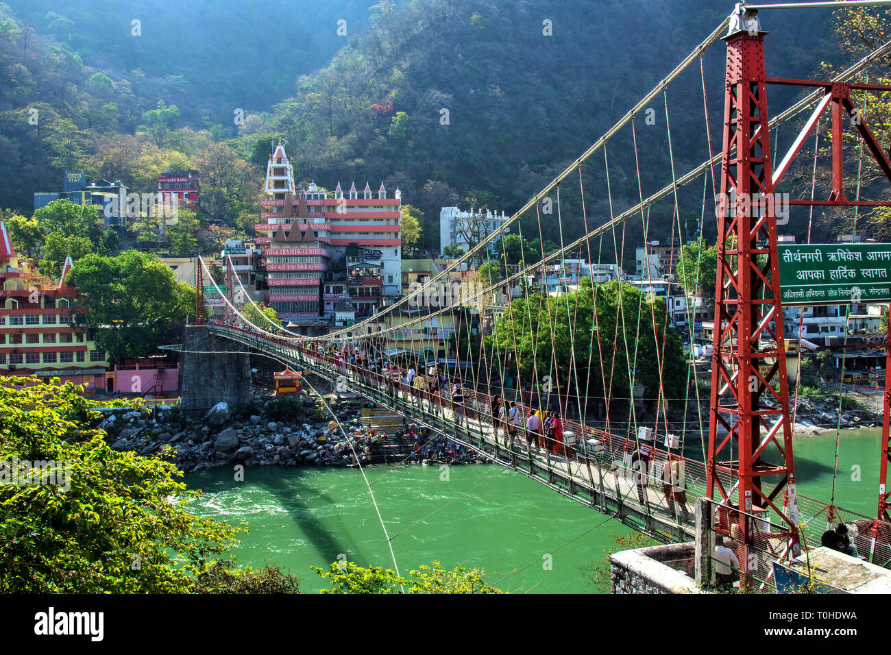 Lakshman Jhula, Ganga River, Rishikesh, Uttarakhand, India, Asia Stock ...