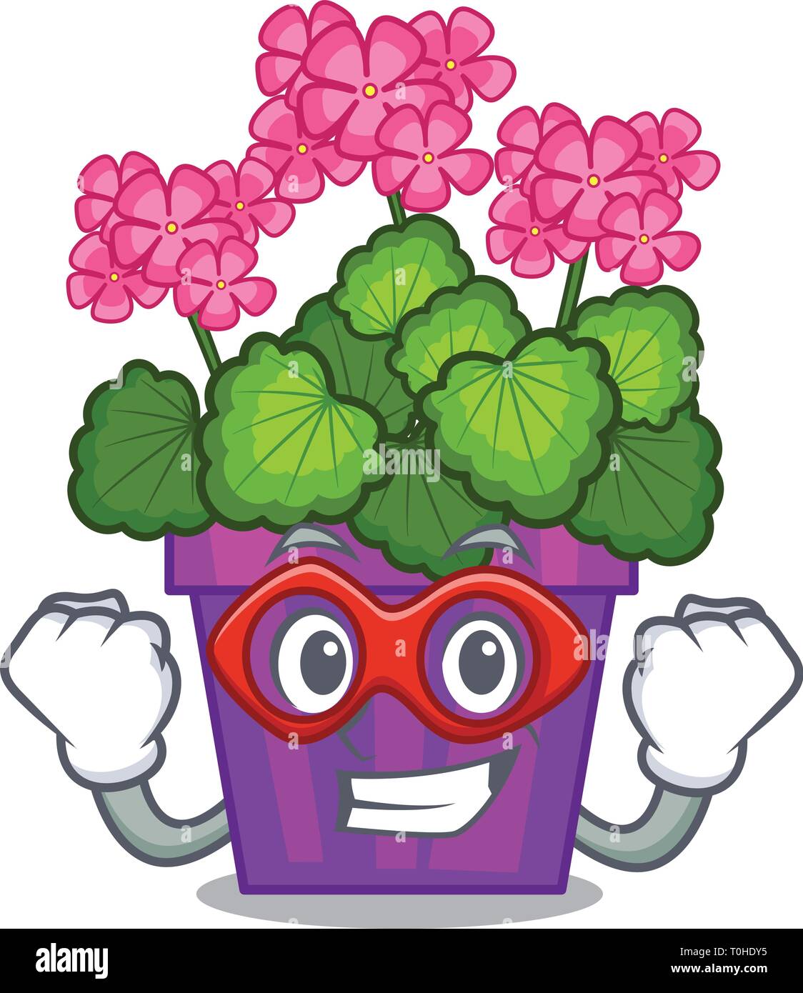 Super hero geranium flowers stick the character stem Stock Vector Image ...